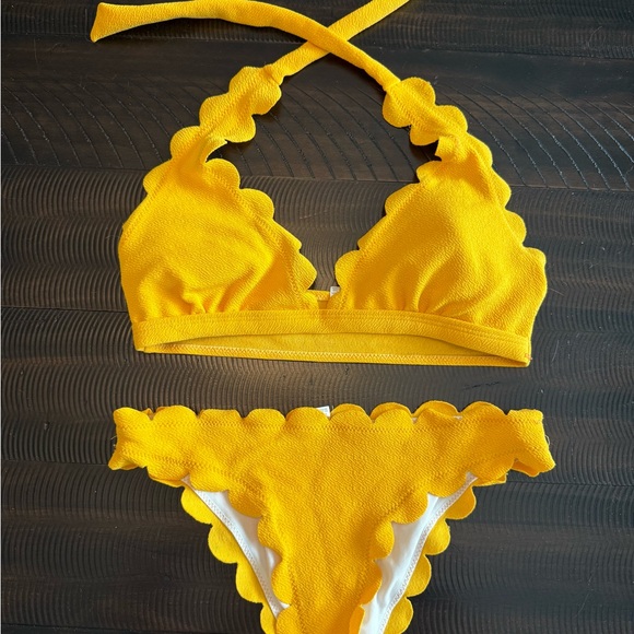 Swim | Yellow Scalloped Bikini Set | Poshmark